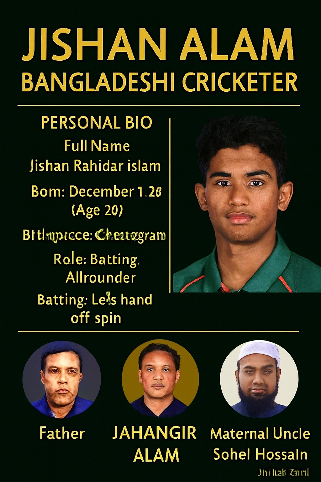 Jishan Alam Bangladeshi Cricket Player